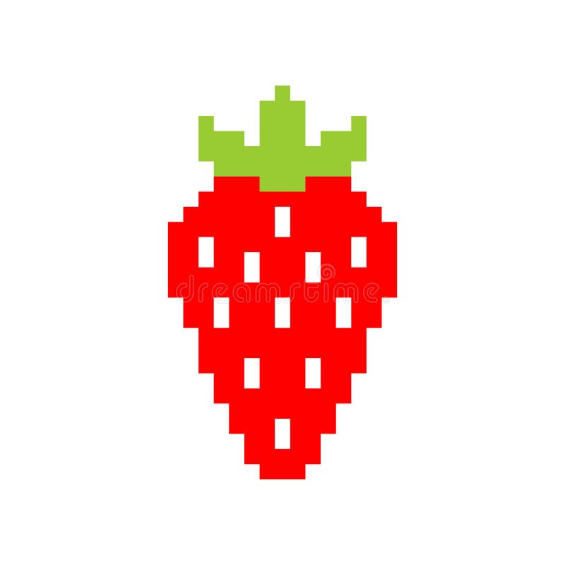 Strawberry Pixel Art Isolated. Berry 8bit. Vector Illustration 8 Bit ... Strawberry Pixel Art Isolated. Berry 8bit. Vector Illustration 8 Bit ...