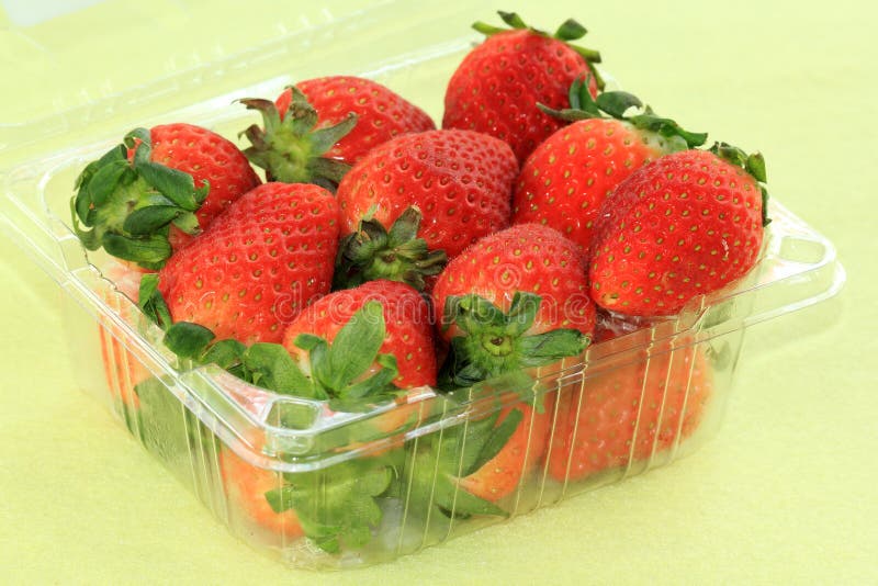 Strawberry in Plastic Package Stock Photo - Image of packaged, love ...