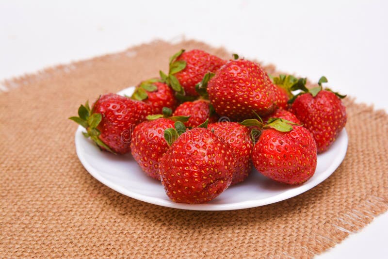 Strawberry on plate stock image. Image of ripe, glass - 55040413