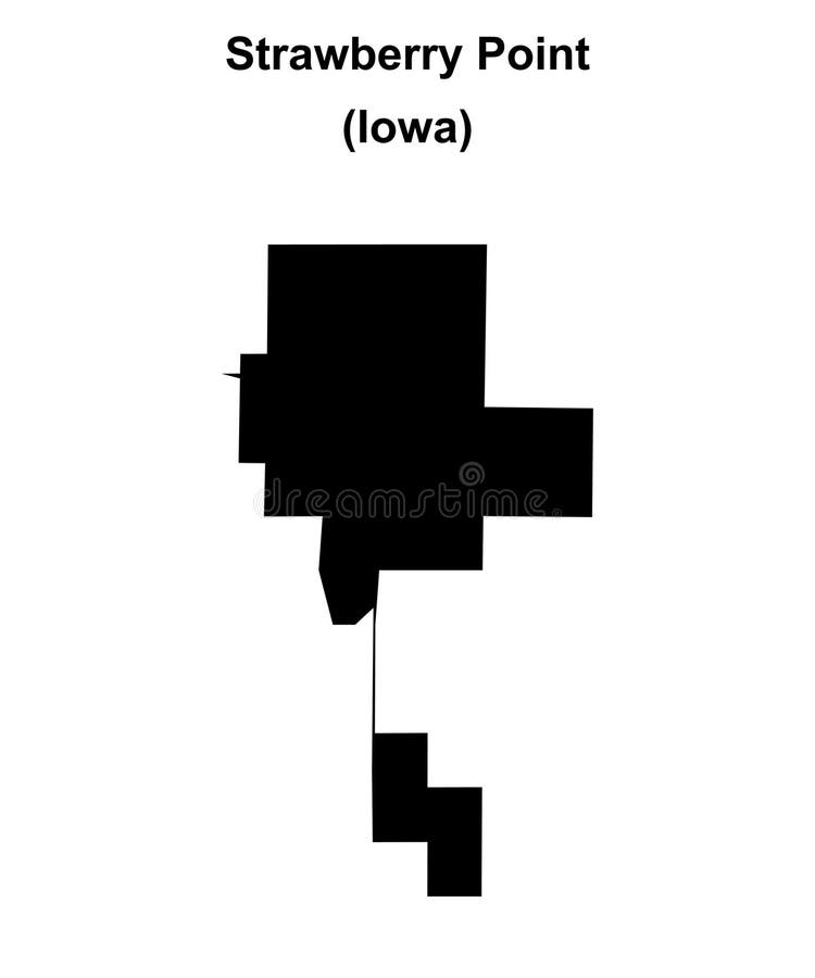 Strawberry Point Outline Map Stock Illustration - Illustration of city ...