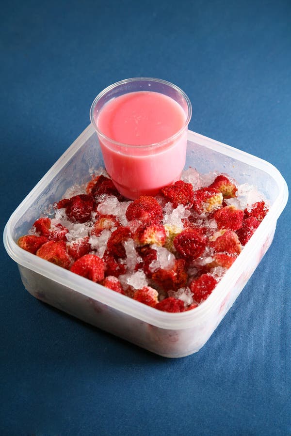 Strawberry Pudding with Strawberries Stock Photo - Image of gain ...