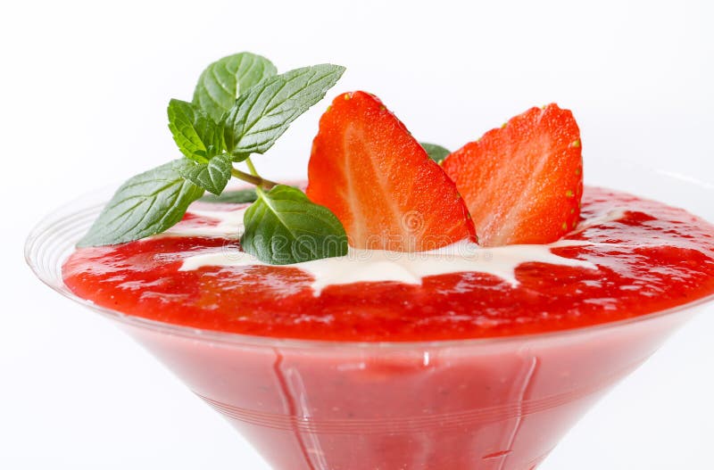 Strawberry Puree with Cream Stock Photo - Image of closeup, yogurt ...