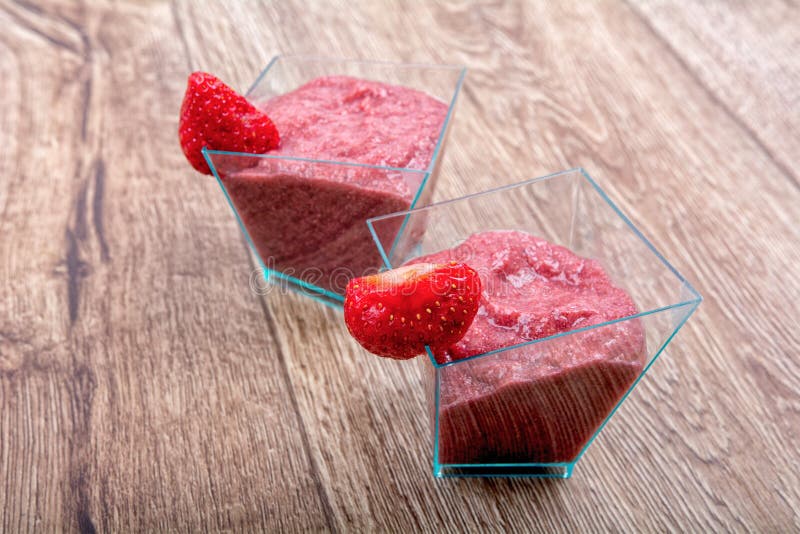 Strawberry Puree, Decorated with Strawberries Stock Image - Image of ...