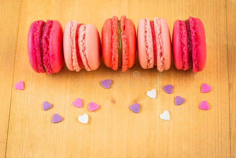 Strawberry, Raspberry and Rhubarb Macaroons Stock Photo - Image of ...