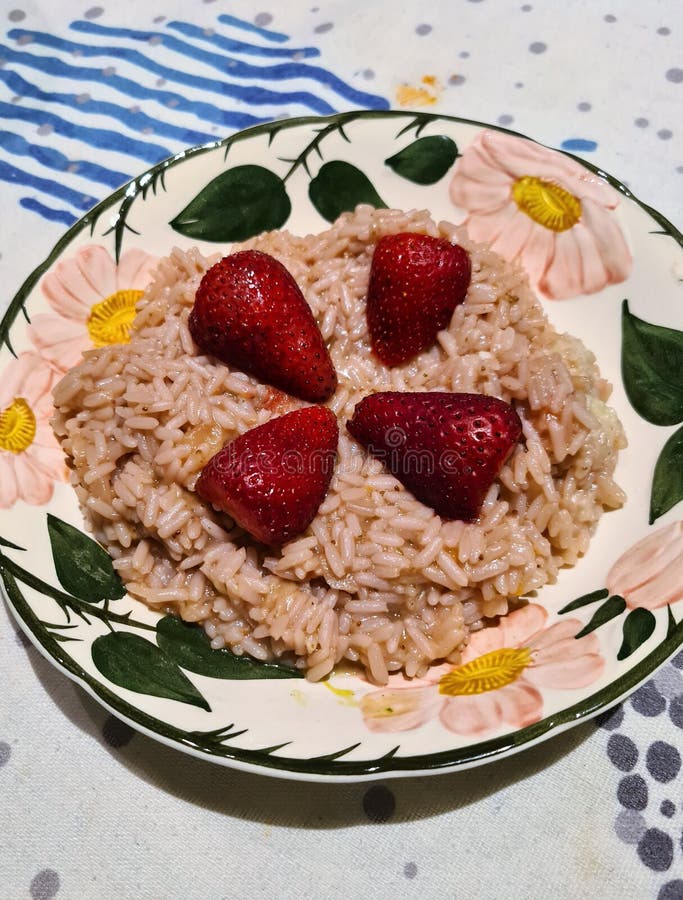 Strawberry Risotto Close-up Stock Image - Image of sicilian, fruit ...