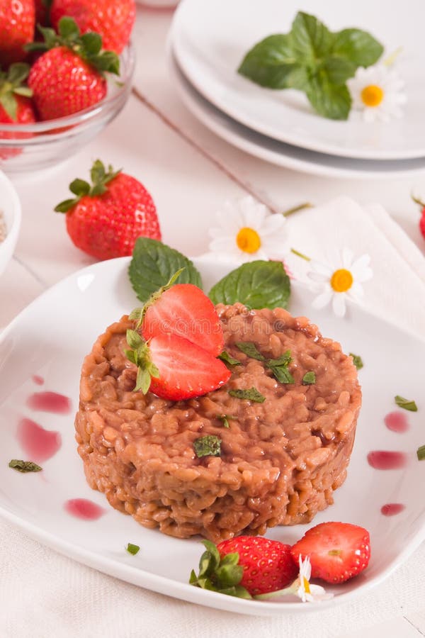 Strawberry risotto. stock photo. Image of fruit, ingredient - 219092358