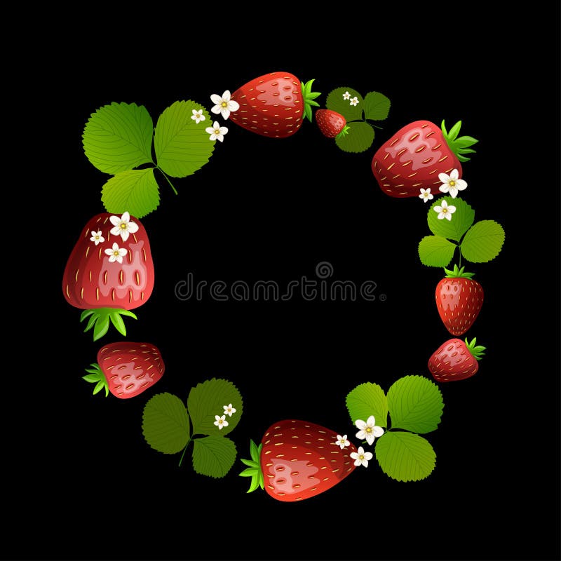 Strawberry Round Frame stock vector. Illustration of fresh - 277521359