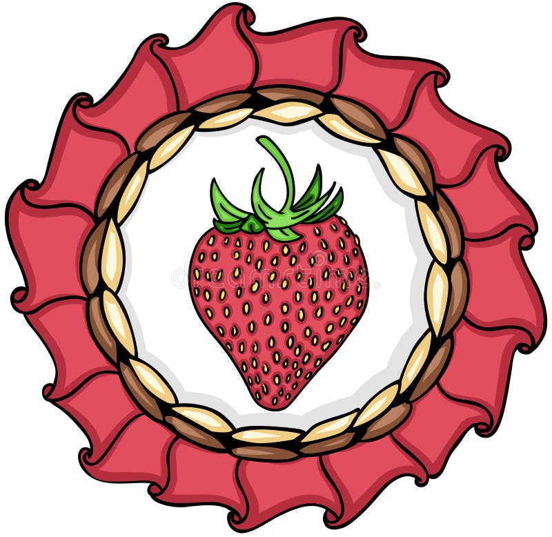 Strawberry Round Border Frame. Stock Vector - Illustration of delicious ...
