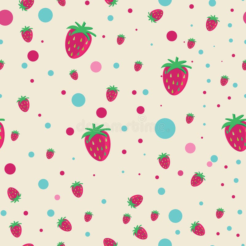 Strawberry S and Circles Abstract Background Stock Vector ...
