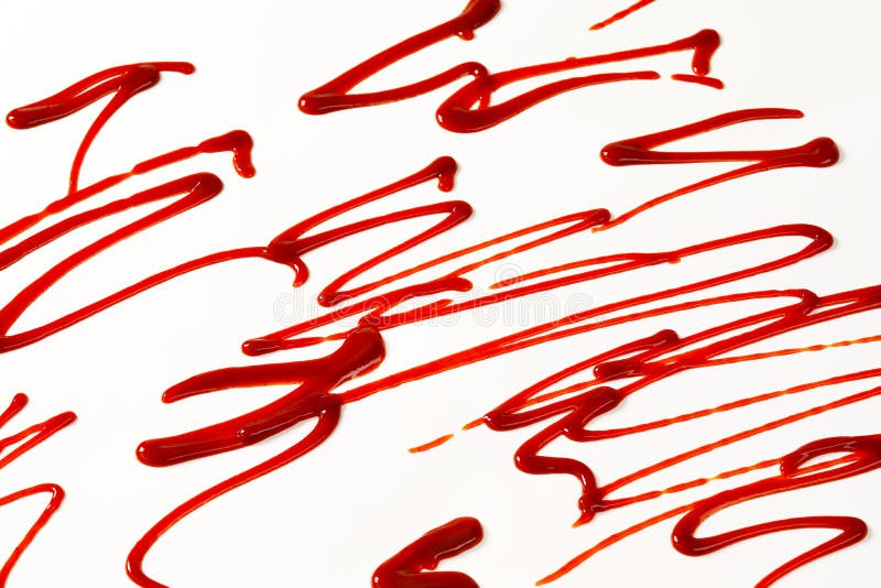 Strawberry sauce drizzle stock image. Image of shot, white - 91902035