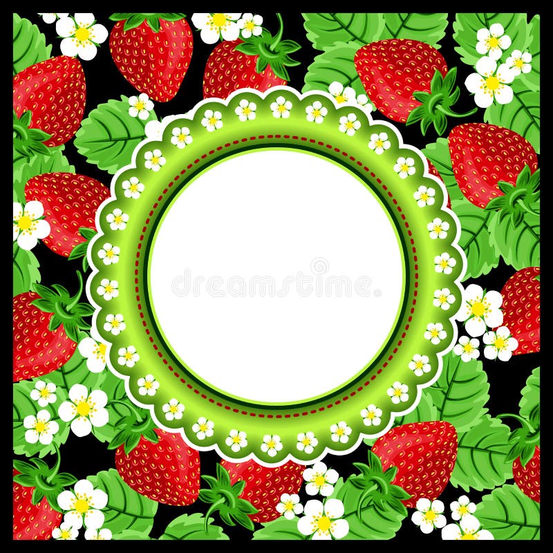 Strawberry Photo Frame stock vector. Illustration of frame - 42834430