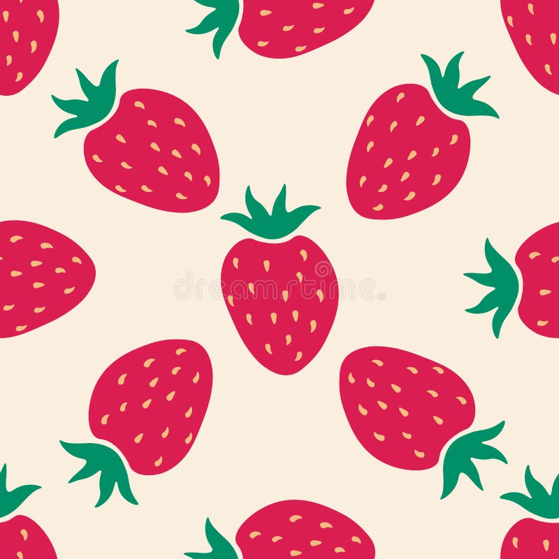 Red Strawberry Seamless Texture Pattern Seed Stock Illustrations – 388 ...
