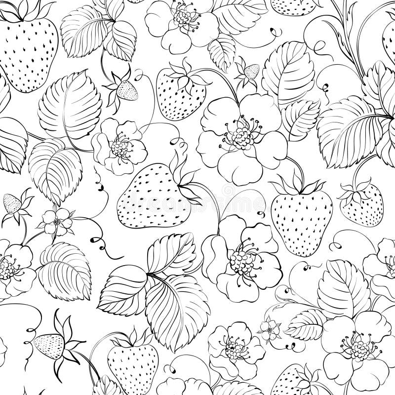 Strawberry Seamless Pattern. Vector Botanic. Stock Vector ...