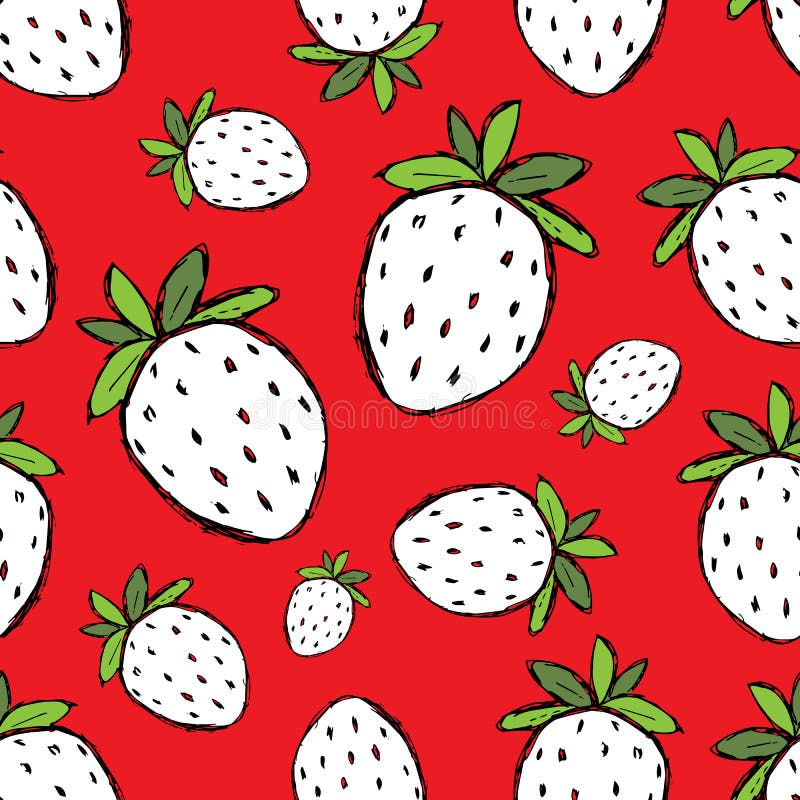 Strawberry Seamless Pattern Stock Vector - Illustration of carved ...