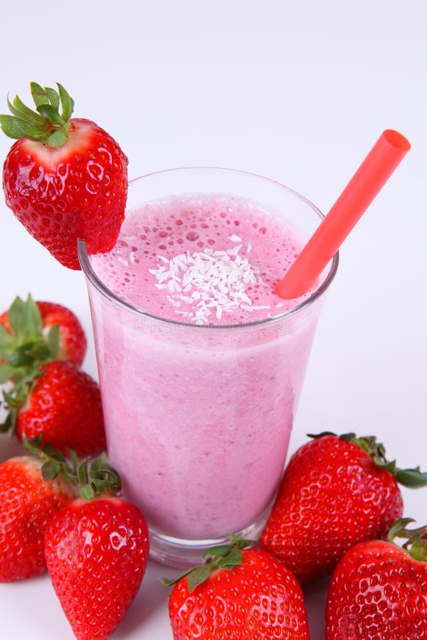Strawberry shake stock image. Image of summer, strawberry - 74148409