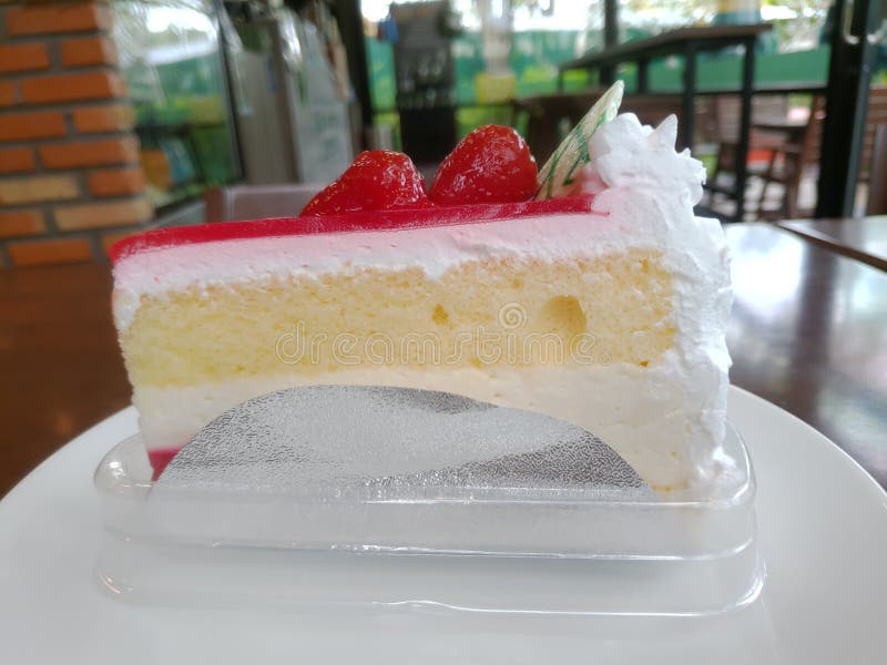 Strawberry Shortcake Slice. Stock Photo - Image of snack, cookery ...