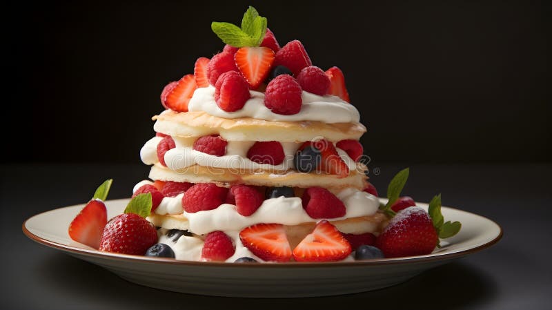 Strawberry Shortcake Towers, Layers of Fresh Berries and Whipped Cream ...