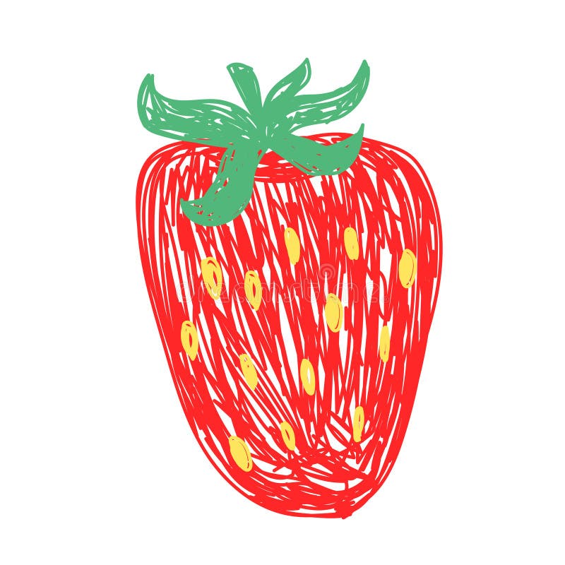 Strawberry Sketch. Hand Drawn Vector Illustration Stock Vector ...