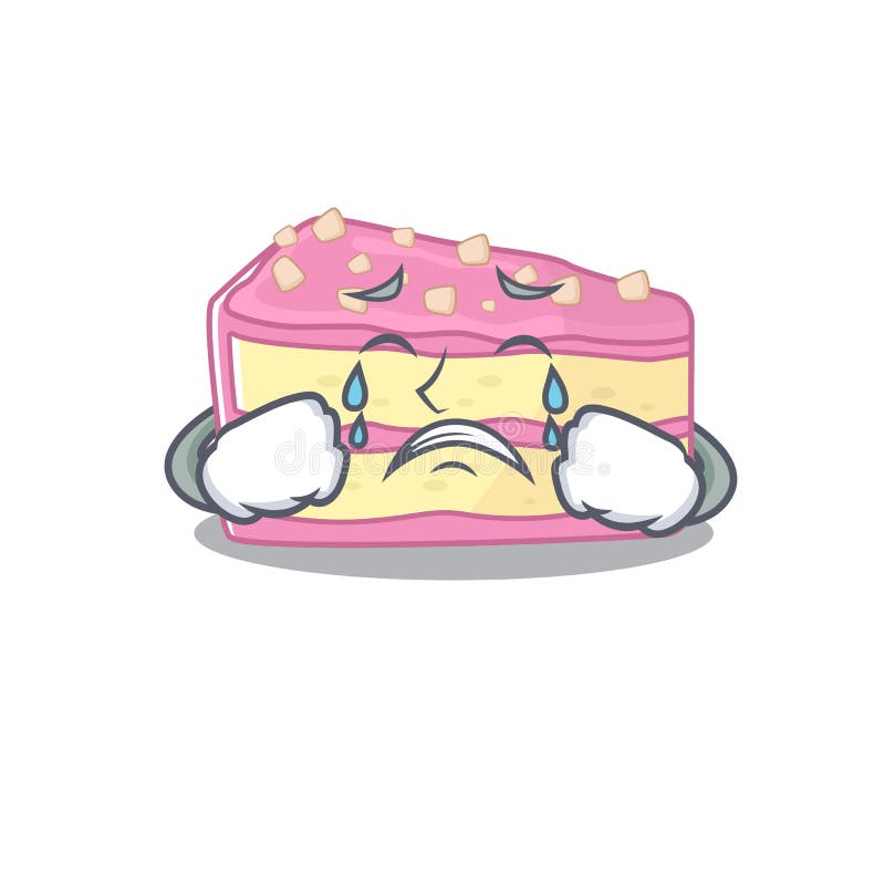 A Crying Cheesecake Orange Cartoon Mascot Design Style Stock Vector ...