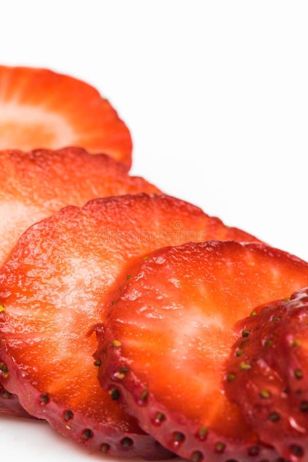 Strawberry Slice Isolated on White Background Stock Image - Image of ...