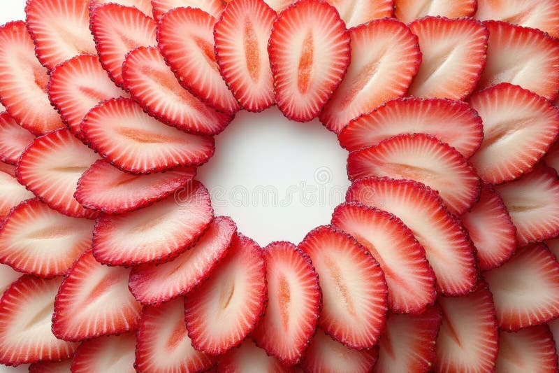 Strawberry Slices Arranged in a Circular Pattern Stock Image - Image of ...