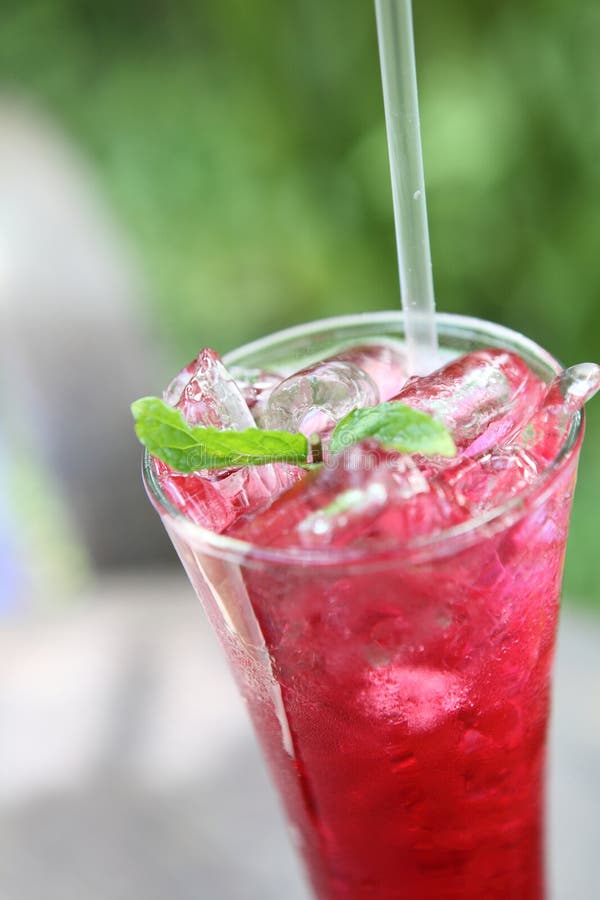 Strawberry soda stock photo. Image of close, food, green - 141547146