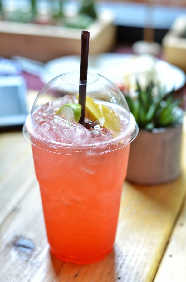Strawberry Soda in the Cafe Stock Image - Image of drink, cafe: 99650755