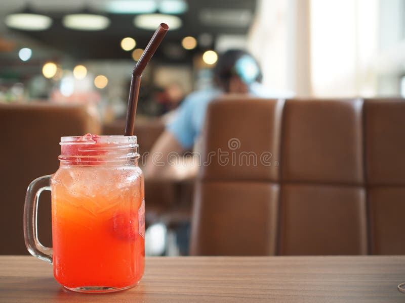 Strawberry soda stock photo. Image of office, drink, relaxing - 58523918