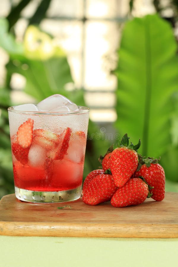 Ice Cold Strawberry Soda Juice Stock Photo - Image of glass, cocktail ...
