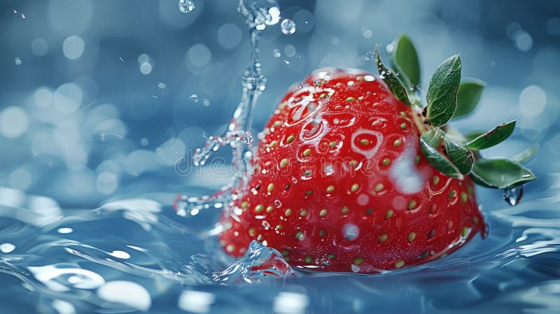 Strawberry Splashing in Water Stock Photo - Image of fruit, splash ...