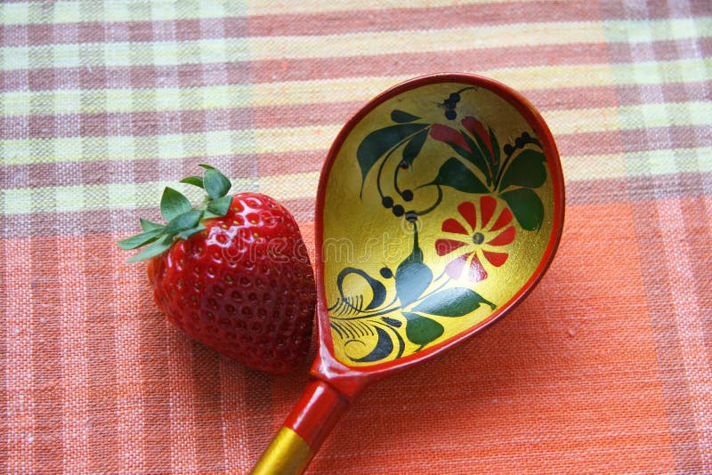 Strawberry and a spoon stock photo. Image of strawberry - 23336480