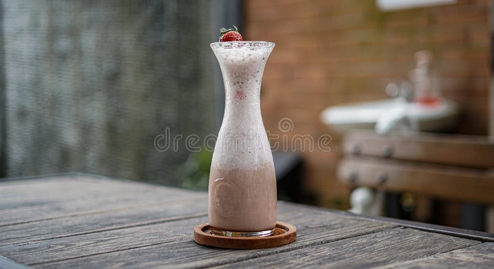 Strawberry Squash Drink on Top Table Stock Image - Image of liquid ...