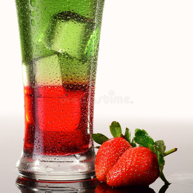 Strawberry Squash Drink on Top Table Stock Photo - Image of diet ...