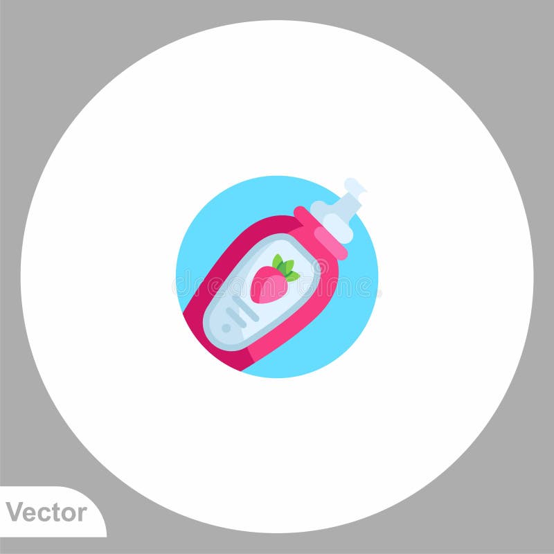 Strawberry Syrup Vector Icon Sign Symbol Stock Vector - Illustration of ...