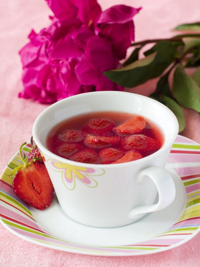Strawberry tea stock image. Image of morning, still, healthy - 14953919