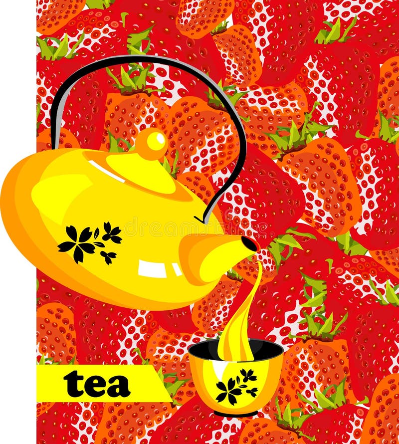 Strawberry tea stock vector. Illustration of freshness - 26006071