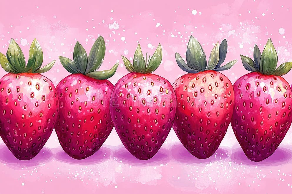 A Strawberry-themed Background, Fresh and Appetizing, Culinary Theme ...