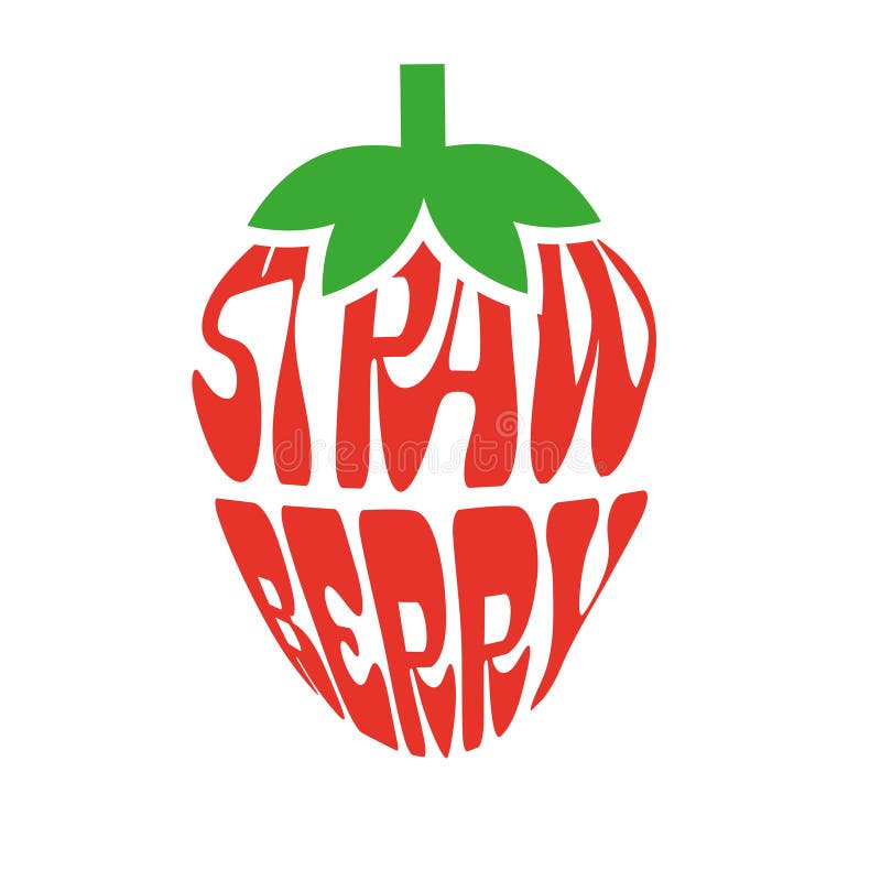 Strawberry Typography Conceptual Stock Vector - Illustration of poster ...