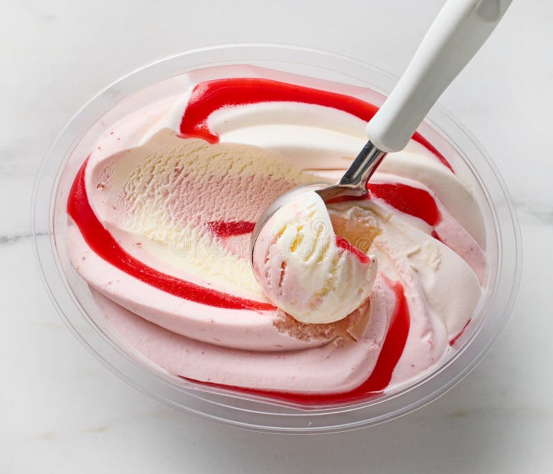 Strawberry and Vanilla Ice Cream Stock Image - Image of dairy, natural ...