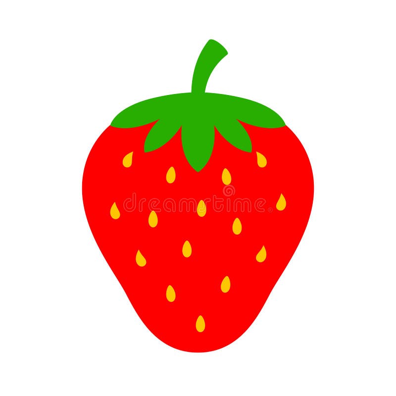 Strawberry Icon Vector Cartoon Stock Vector - Illustration of green ...