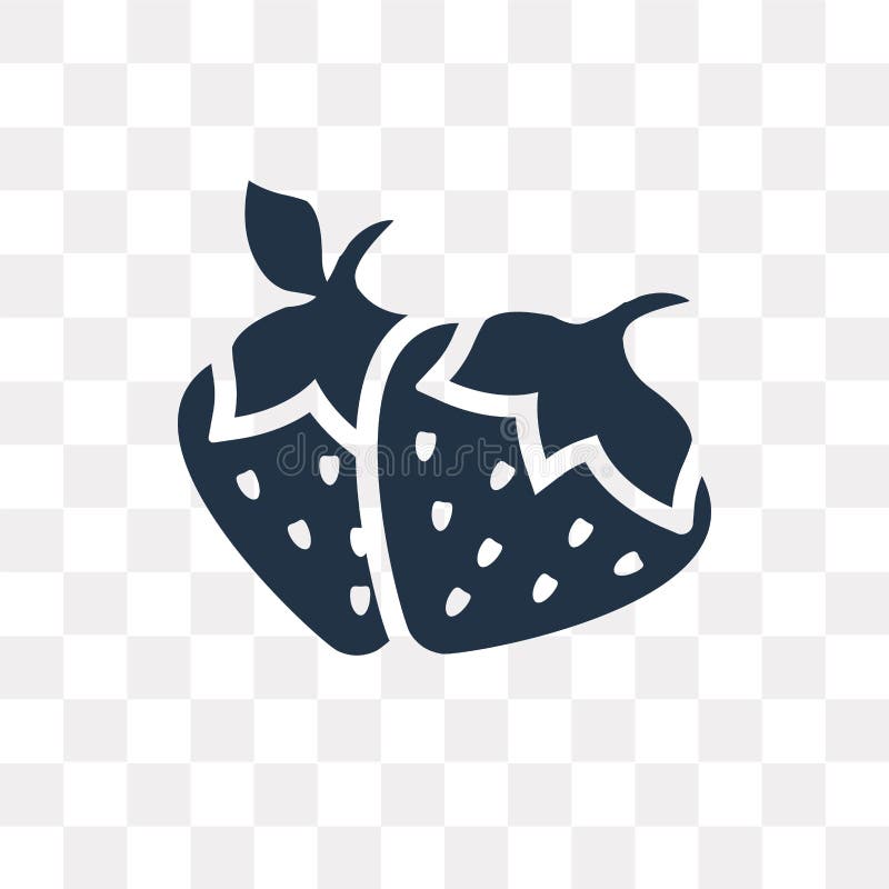 Strawberry Vector Icon Isolated on Transparent Background, Straw Stock ...