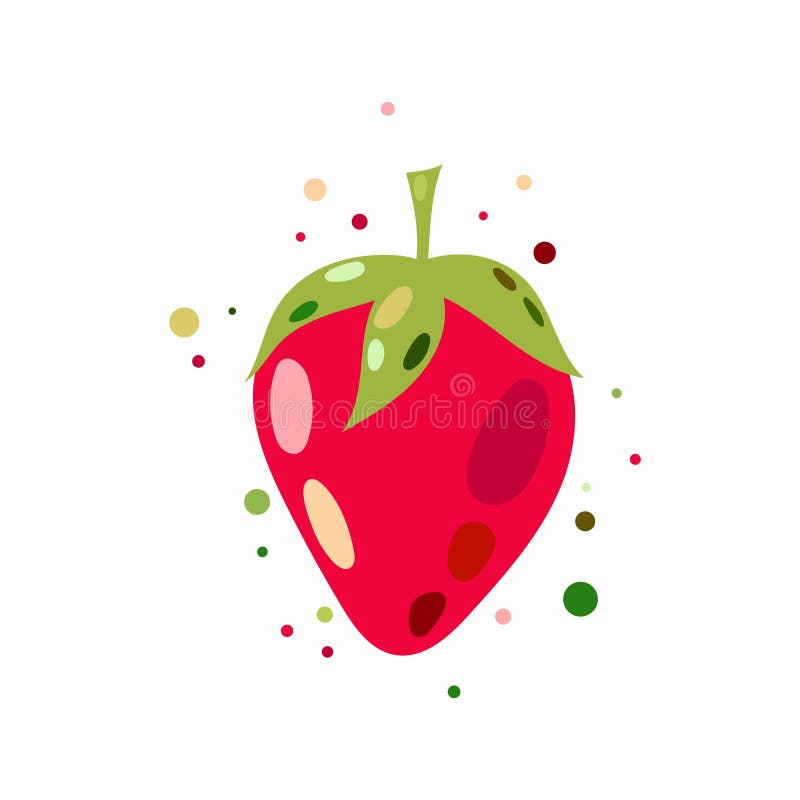 Strawberry Vector Illustration in Flat Style. Ripe Strawberries on a ...