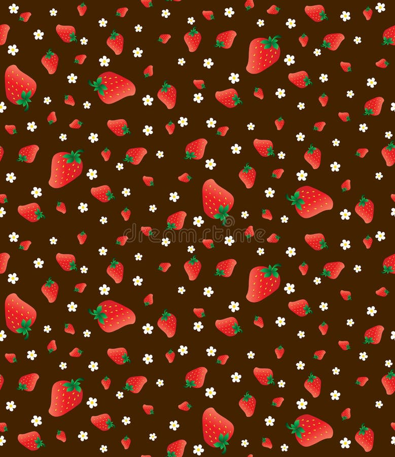 Strawberry Vector Pattern Background Stock Vector - Illustration of ...