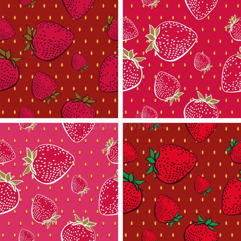 Strawberry Vector Seamless Texture Stock Vector - Illustration of ...