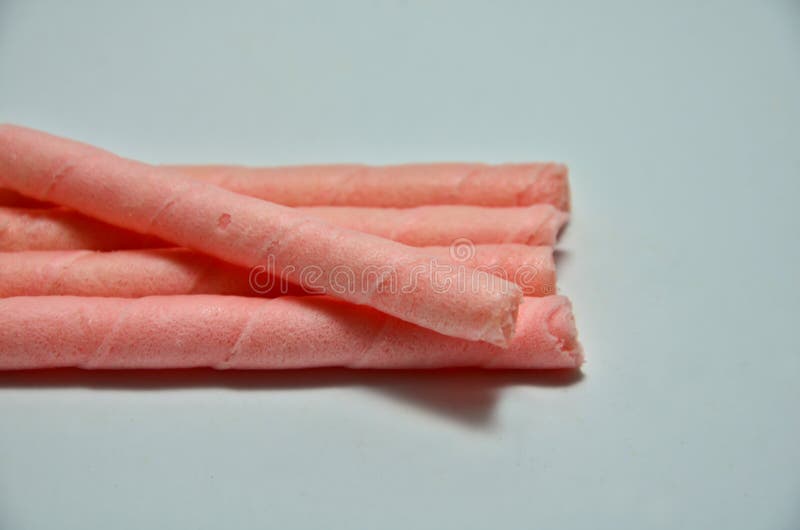 Strawberry wafer stick stock photo. Image of stack, striped - 83702736