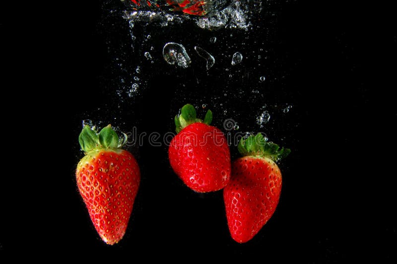 Strawberry in water stock photo. Image of splashing, freshness - 10056412