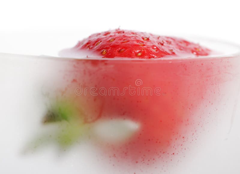 Strawberry in water. stock image. Image of isolated, frosted - 18666625