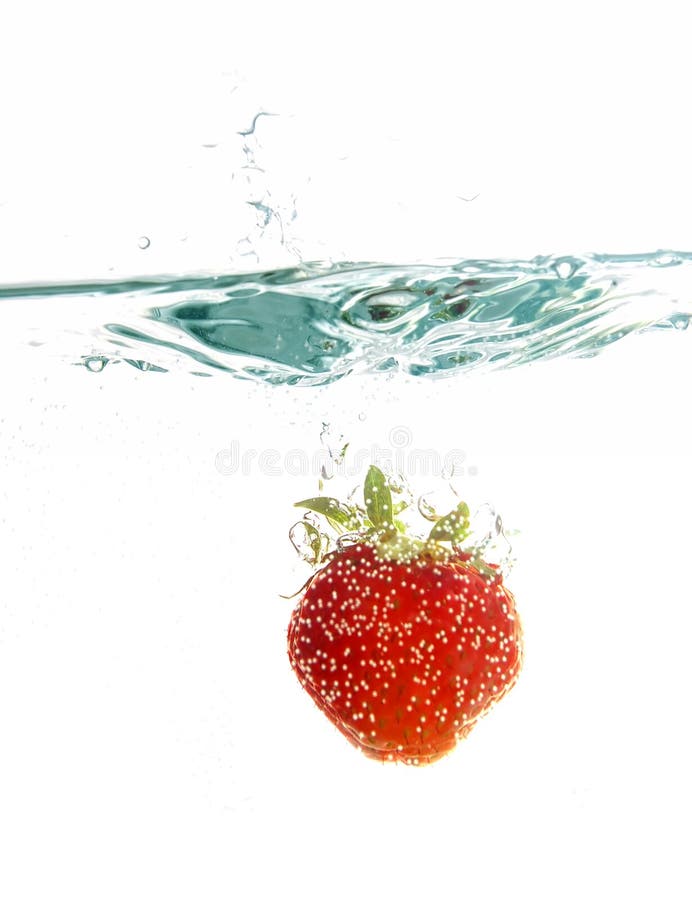 Strawberry in the water stock photo. Image of clean, water - 7425312