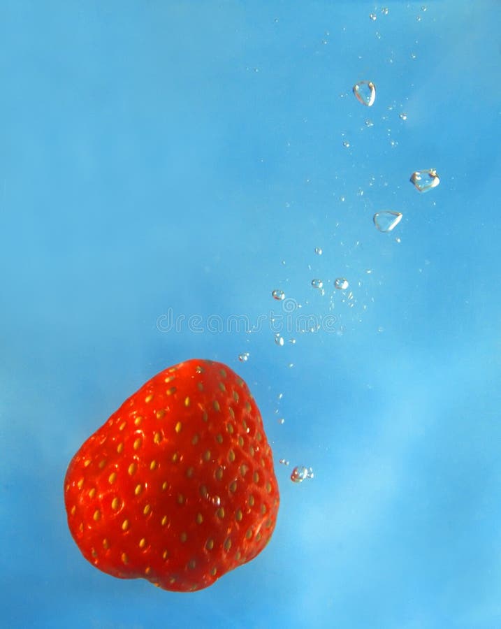 Strawberry in water stock photo. Image of juice, fruit - 7691522