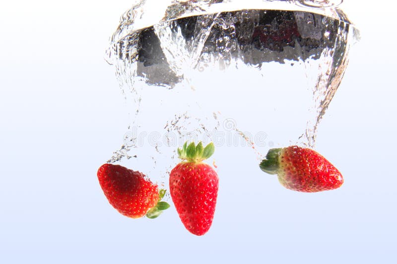 Strawberry in water stock image. Image of motion, splash - 8547779